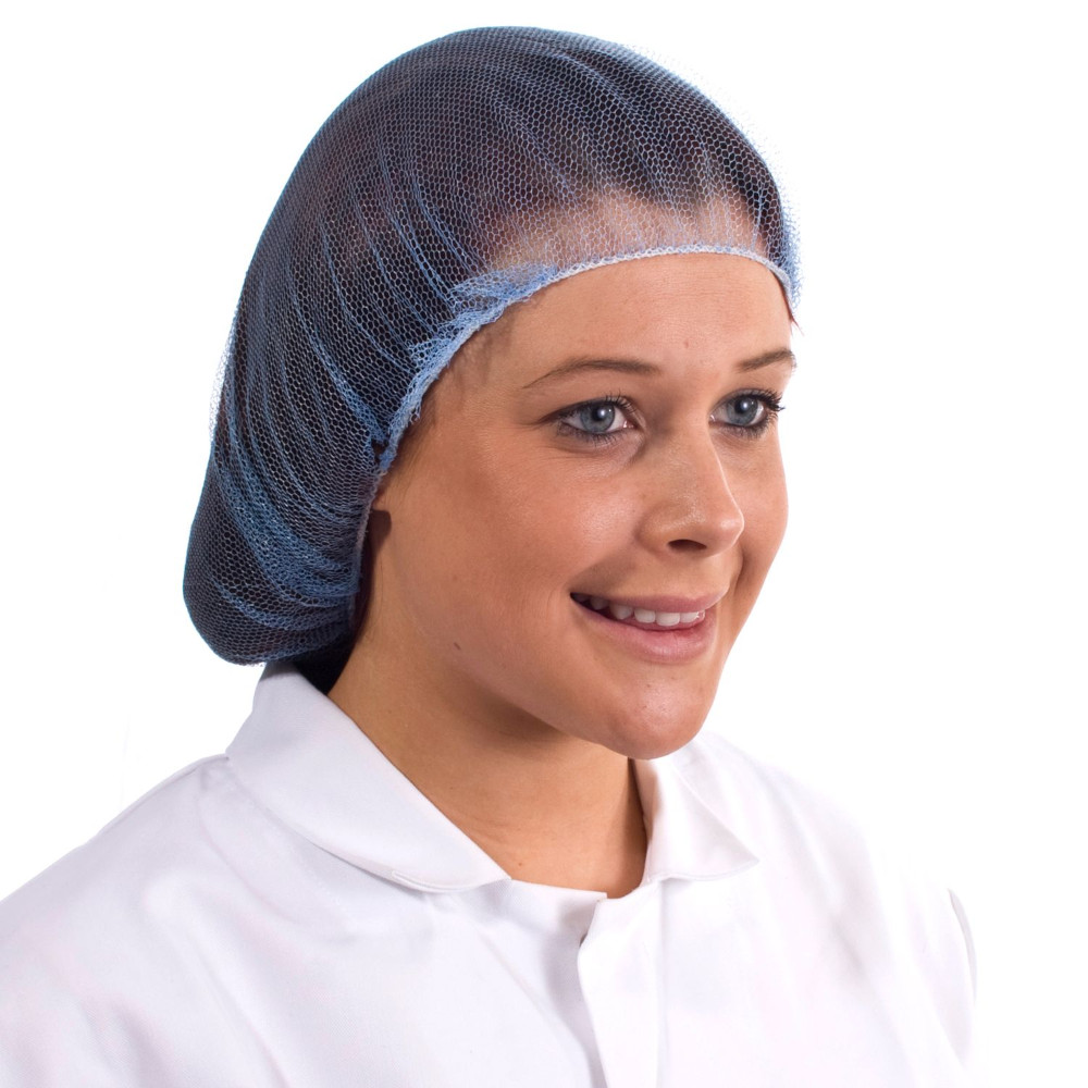 Disposable Blue Hair Nets – Pack of 100 | Breathable Nylon Mesh Hair Covers